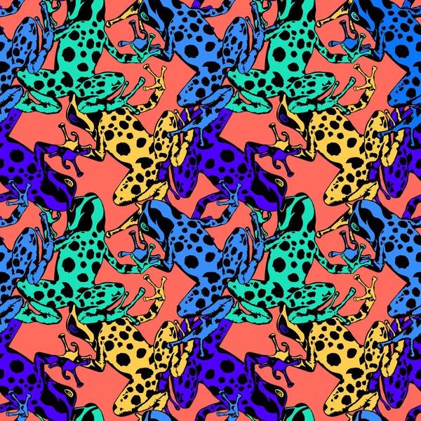 Poison-dart frogs Dendrobates . Vector study of colors and patterns ...