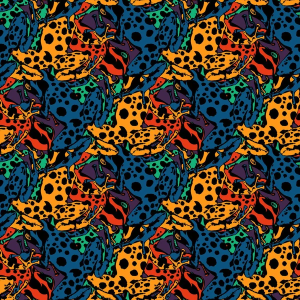 Poison-dart frogs Dendrobates . Vector study of colors and patterns ...