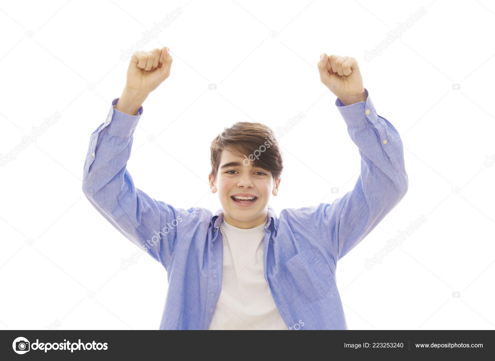 Adolescent Preadolescent Child Isolated White Background Stock Photo by ...