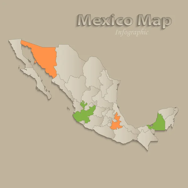 Mexico Map New Political Detailed Map Separate Individual States State ...