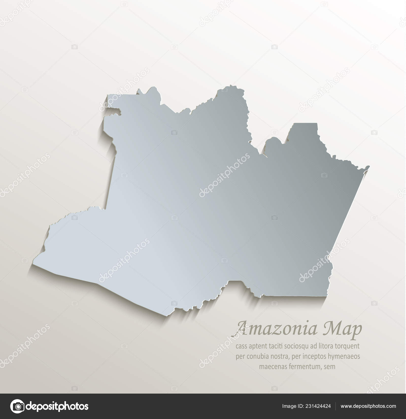 Amazônia Mapa Papel Cartão Azul Branco Vetor Vetor de stock de ©Mondi.h ...