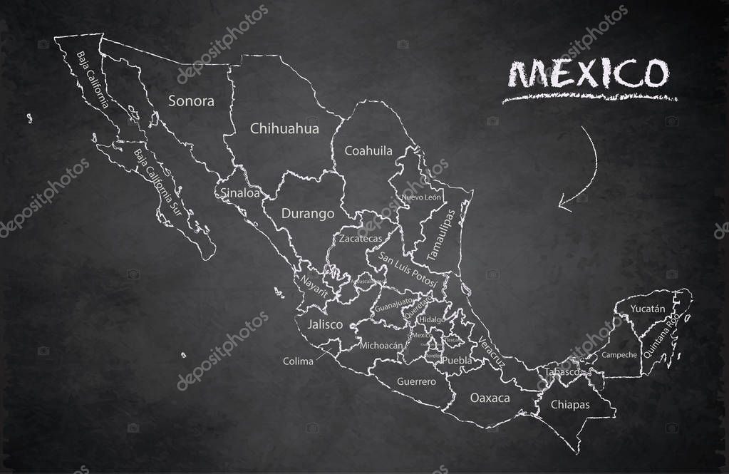 Mapa Politico De Los Estados De Mexico