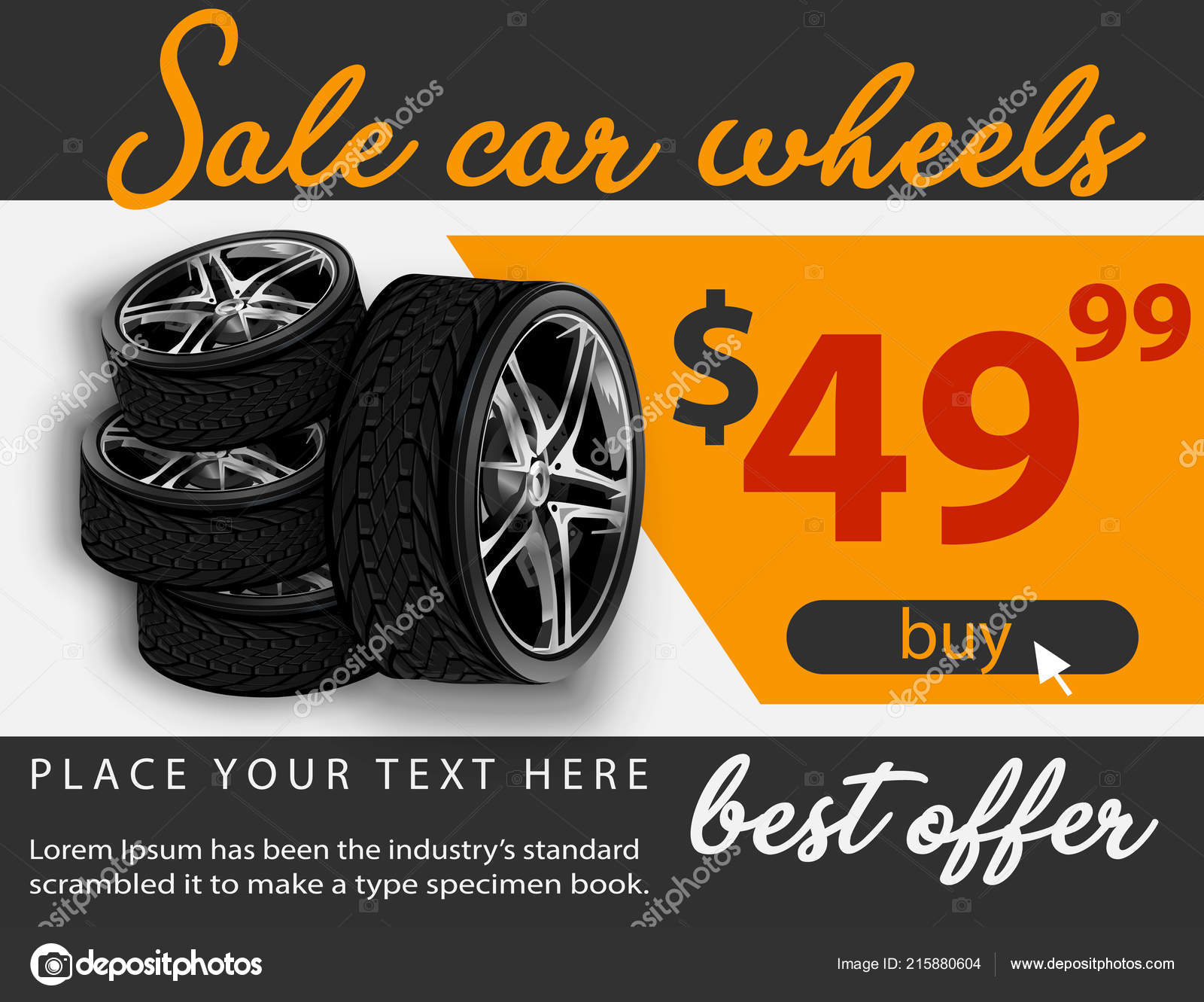 Tire Car Advertisement Poster Illustration Car Tire Wheel Black Rubber ...
