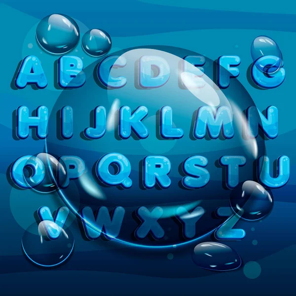 Cartoon water drop font | Cartoon water drops font — Stock Vector ...