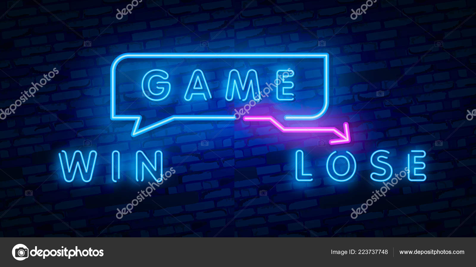 Neon Concept Winner Loser Vector Illustration Glowing Neon Sign — Free ...