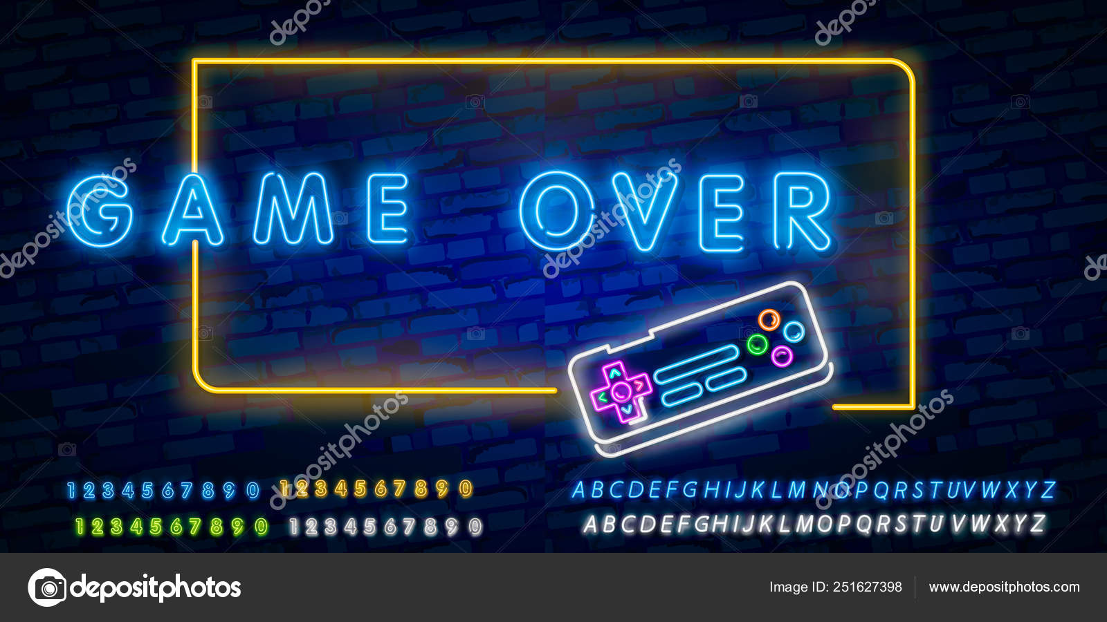 Game over light sign | Game Over Neon Text Vector. Game Over neon sign ...