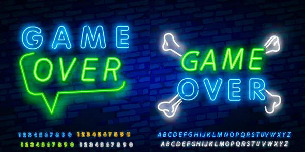Game over light sign | Game Over Neon Text Vector. Game Over neon sign ...
