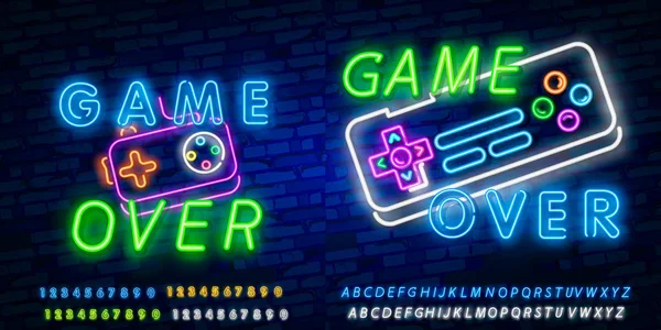 Game over light sign | Game Over Neon Text Vector. Game Over neon sign ...