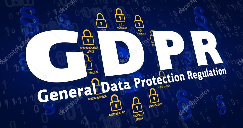 RGPD - Reglamento general de protecci n de datos, candados, s mbolo de p rrafo y palabras clave ...