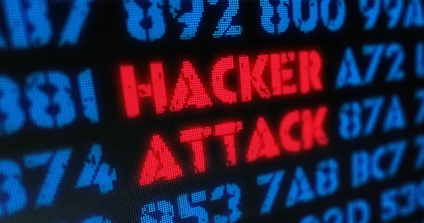 Cyber attack and hacker attack concept. Red alert, warning and buzzword ...