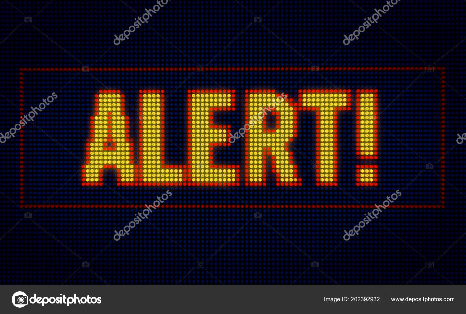 Alert Word Big Led Display Large Pixels Bright Light Warning — Stock ...