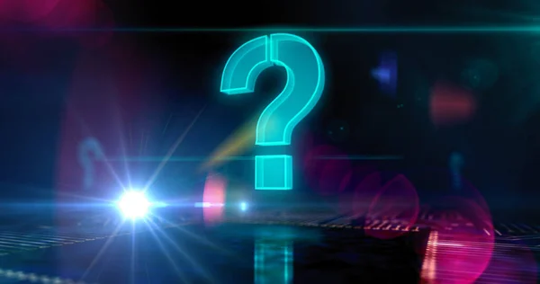 Question mark on cyber background Stock Photo by ©Skorzewiak 263661286