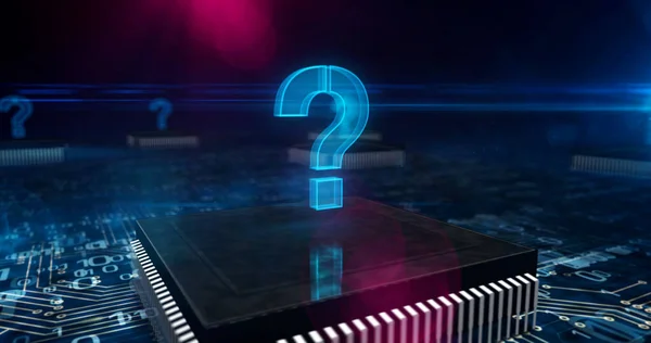 Question mark on cyber background Stock Photo by ©Skorzewiak 263661286