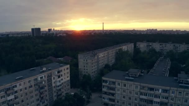 City aerial danger house forest criminal area sunset wood danger ...