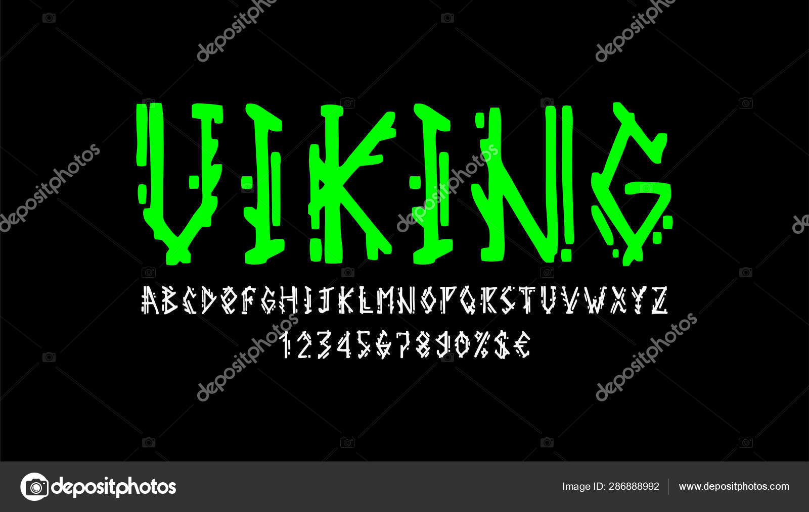 Vikings letters set. Old Norse Scandinavian runes. Celtic alphabet ...
