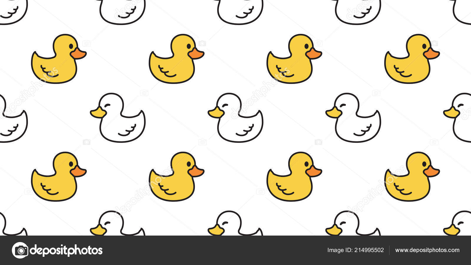 Duck Seamless Pattern Vector Rubber Duck Tile Background Repeat ...