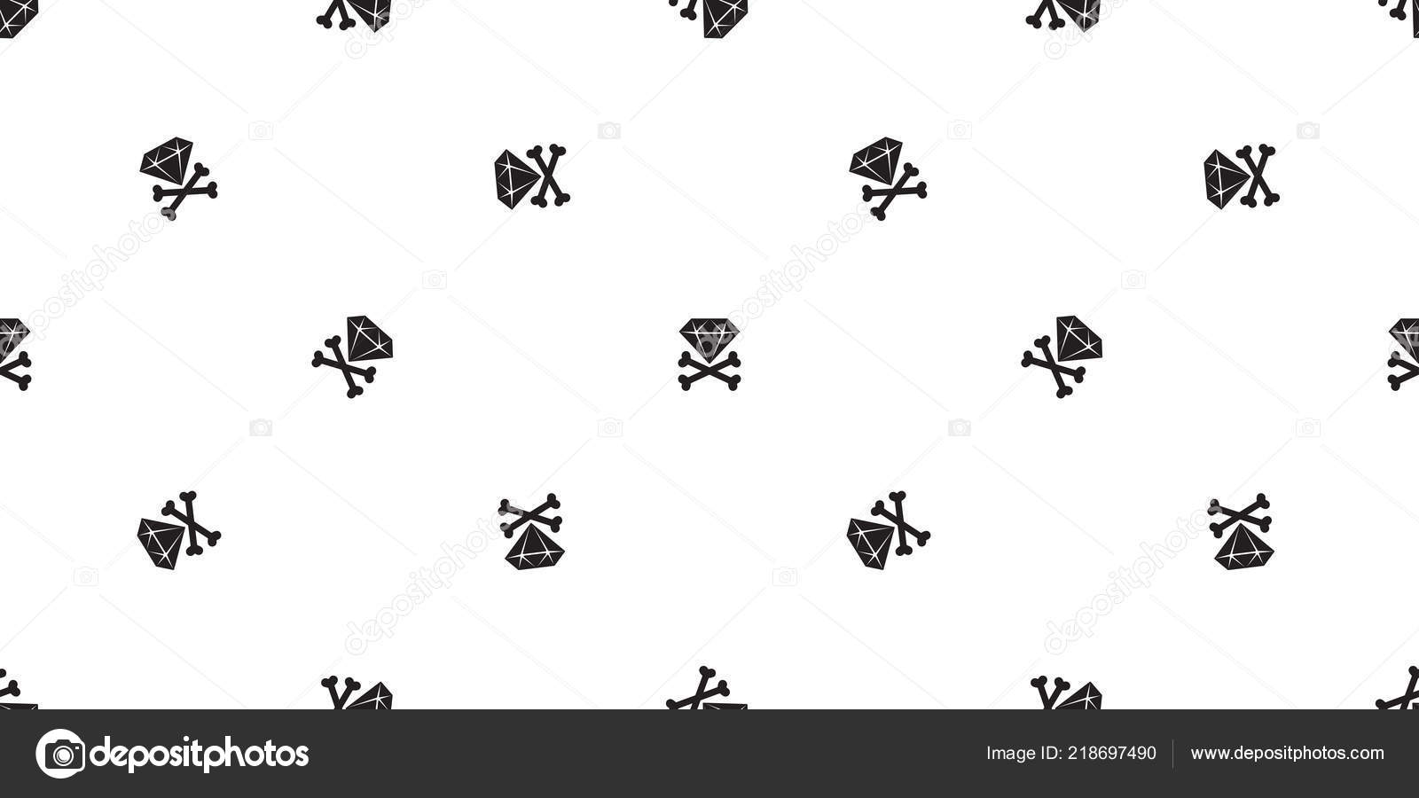 Diamond Pirate Seamless Pattern Vector Cross Bone Halloween Skull Scarf ...