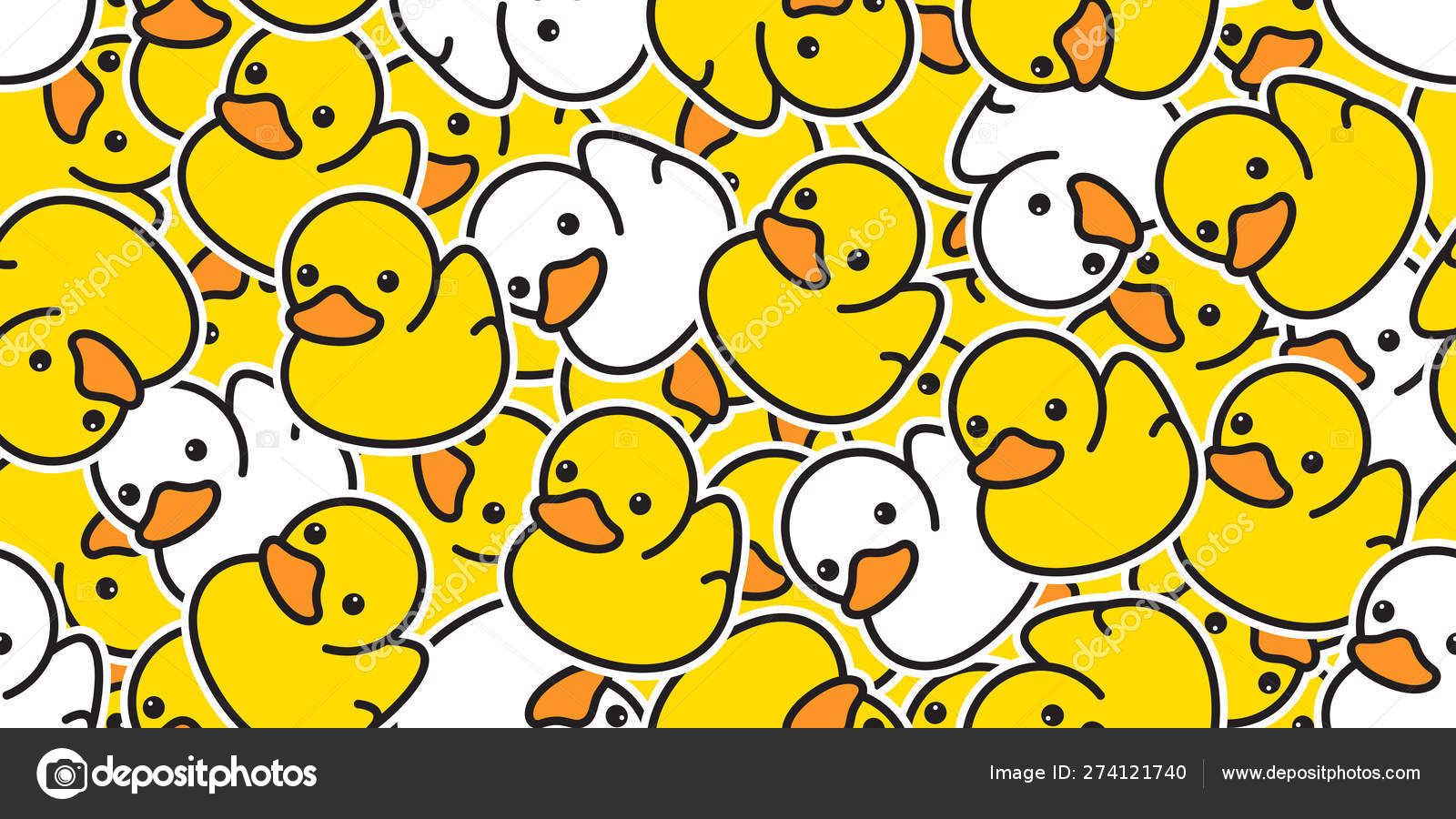 Duck Rubber Seamless Pattern Vector Ducky Cartoon Scarf Isolated ...