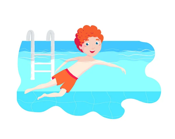 Cute Little Kid Boy Swim Water Summer Holiday Stock Vector Image by ...