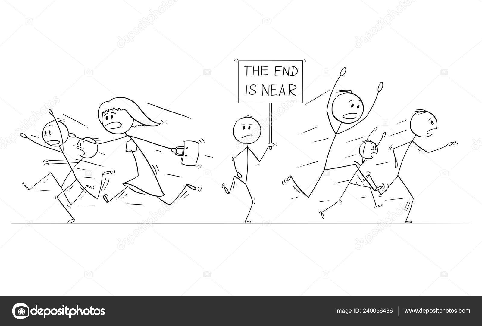 Cartoon Panic Running Around