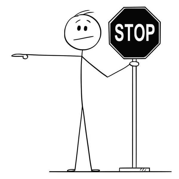 Negative Person Holding Sign Vector Cartoon Stick Figure Character ...