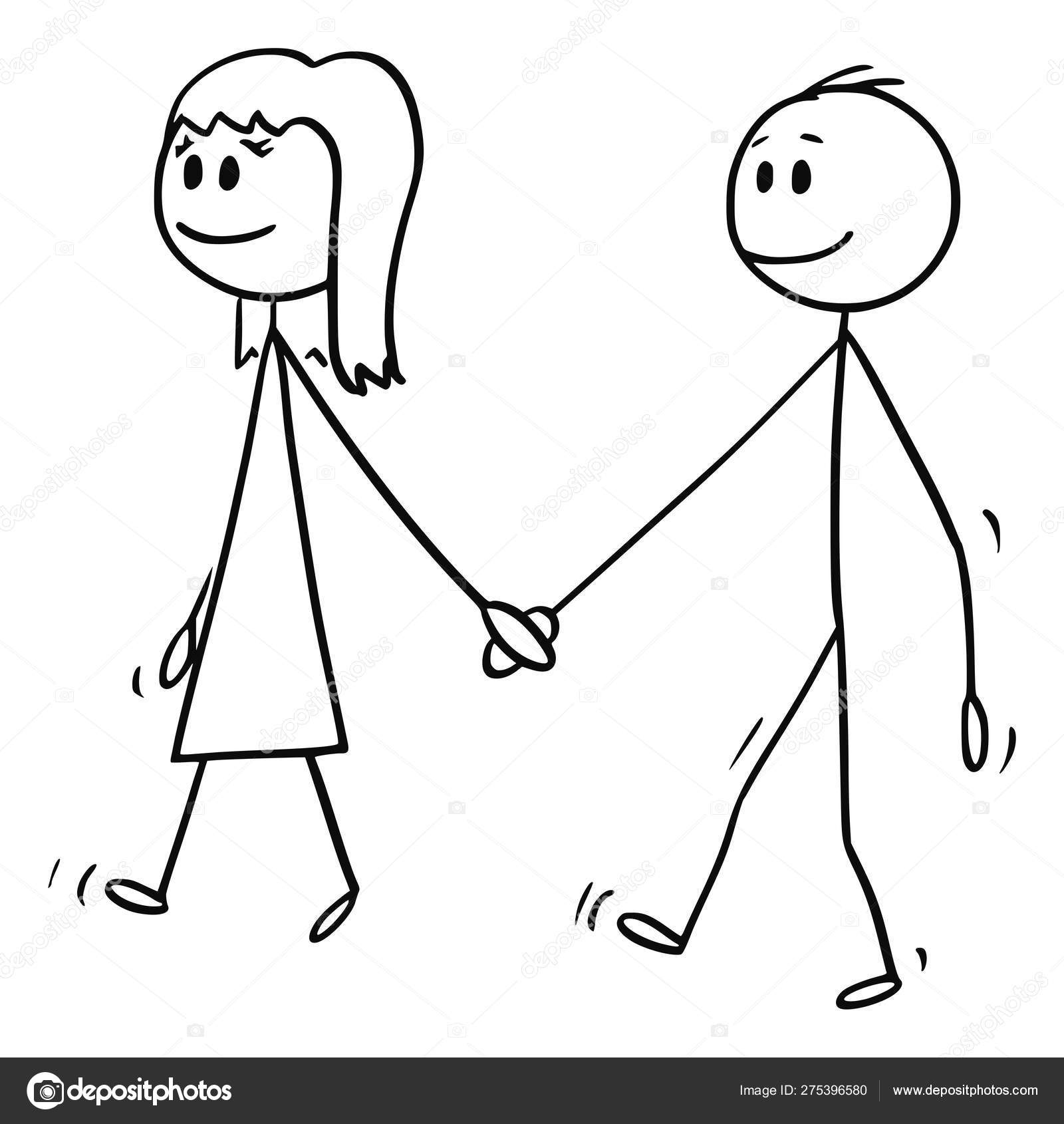 Jongen En Meisje Stokfiguur