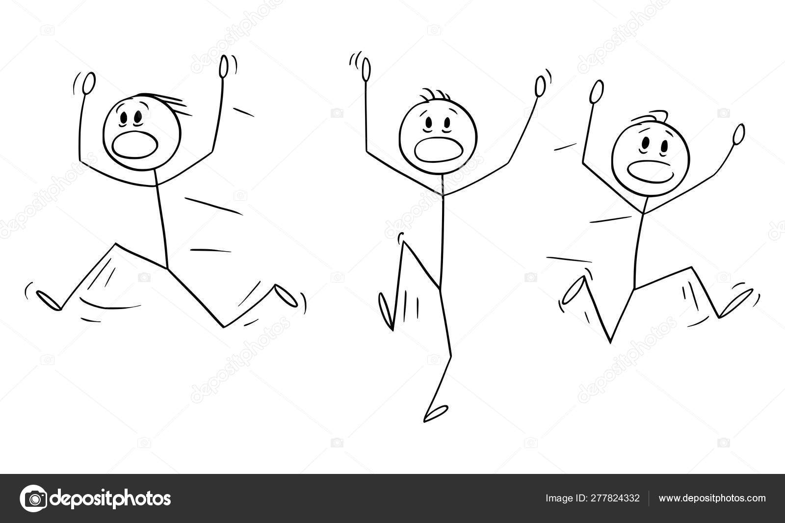 Cartoon Panic Running Around