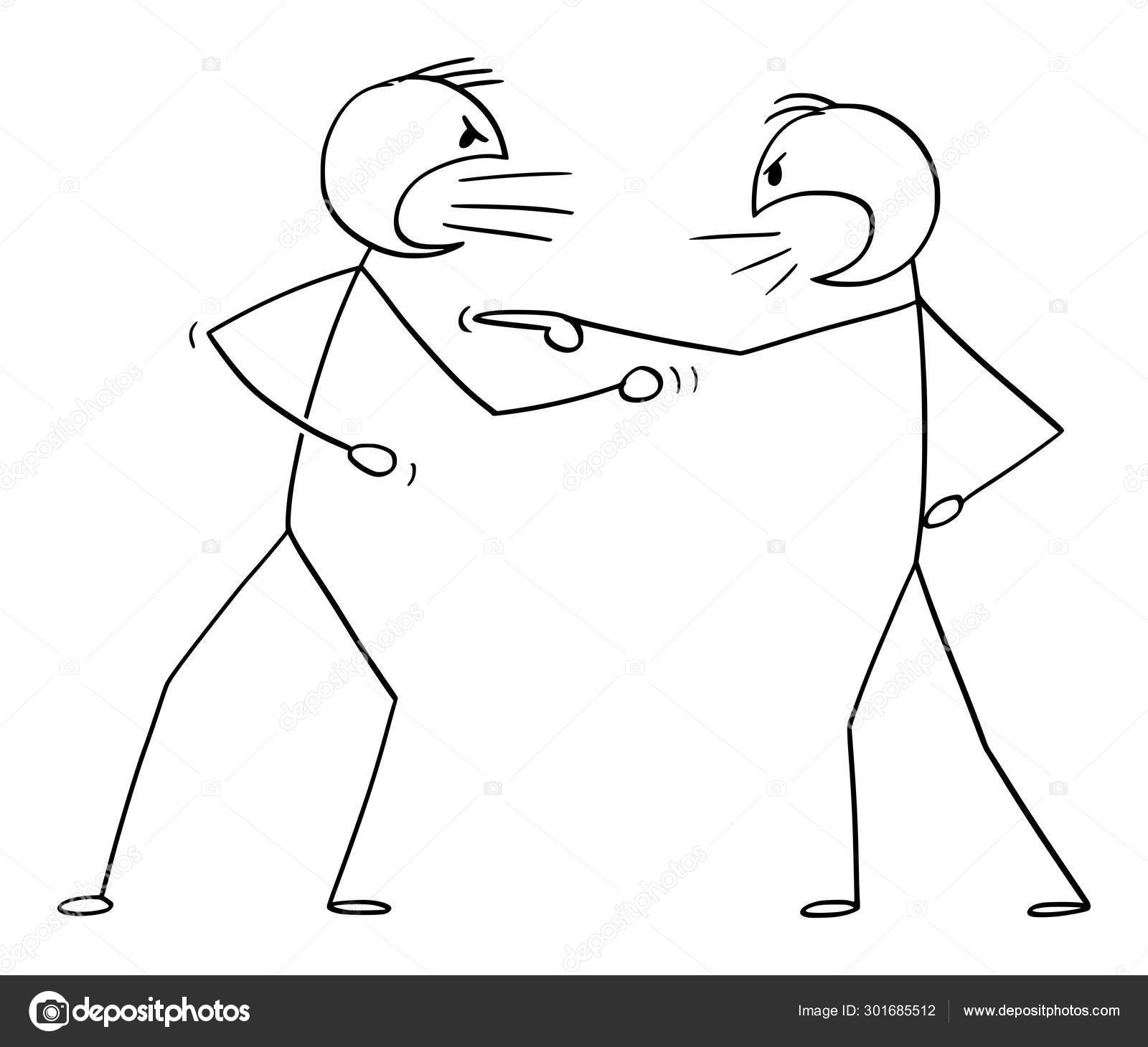 Two People Arguing Cartoon