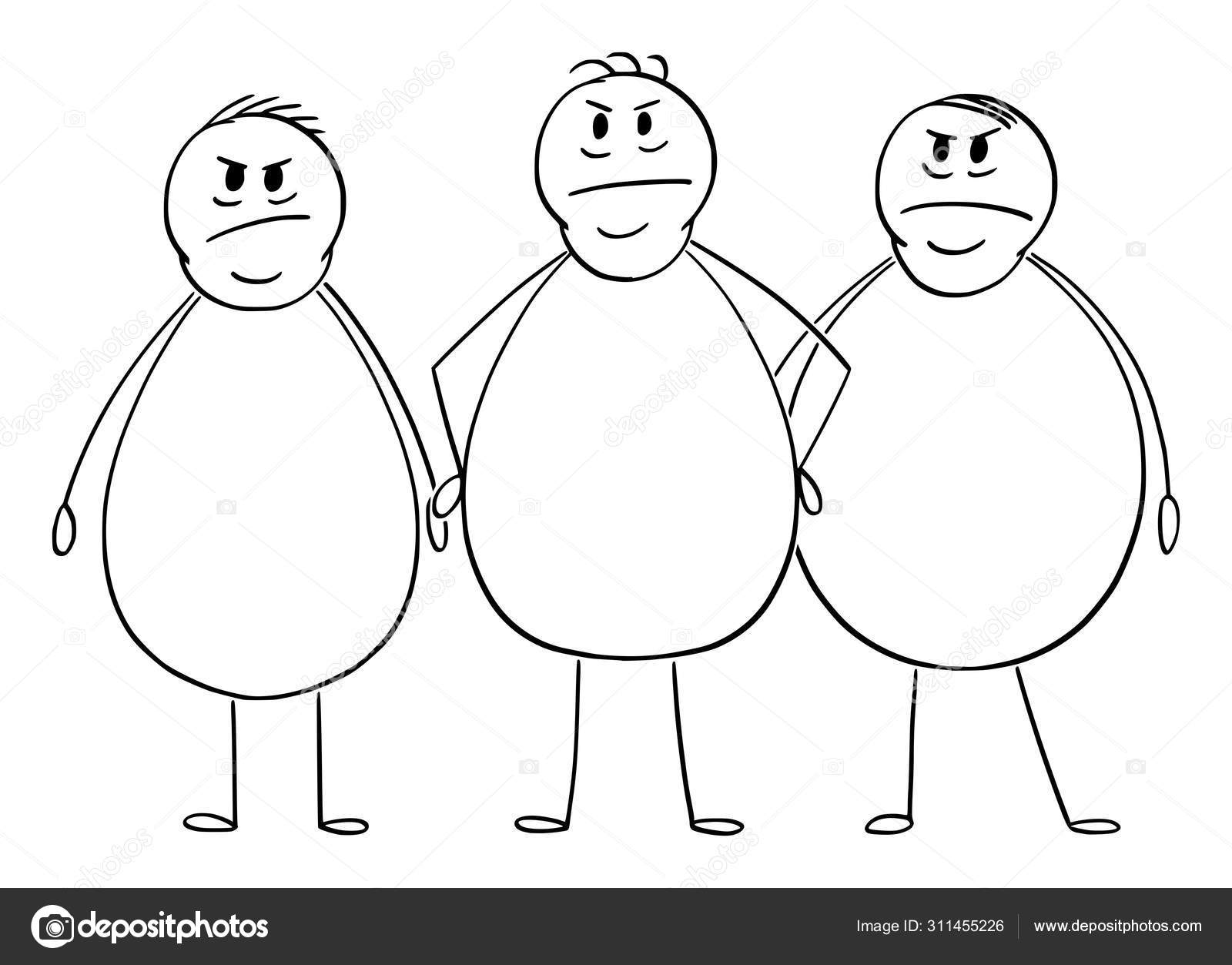 Group Of Fat People Cartoon