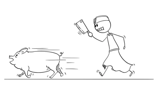 Ilustración de dibujos animados vectoriales de carnicero enojado o ...