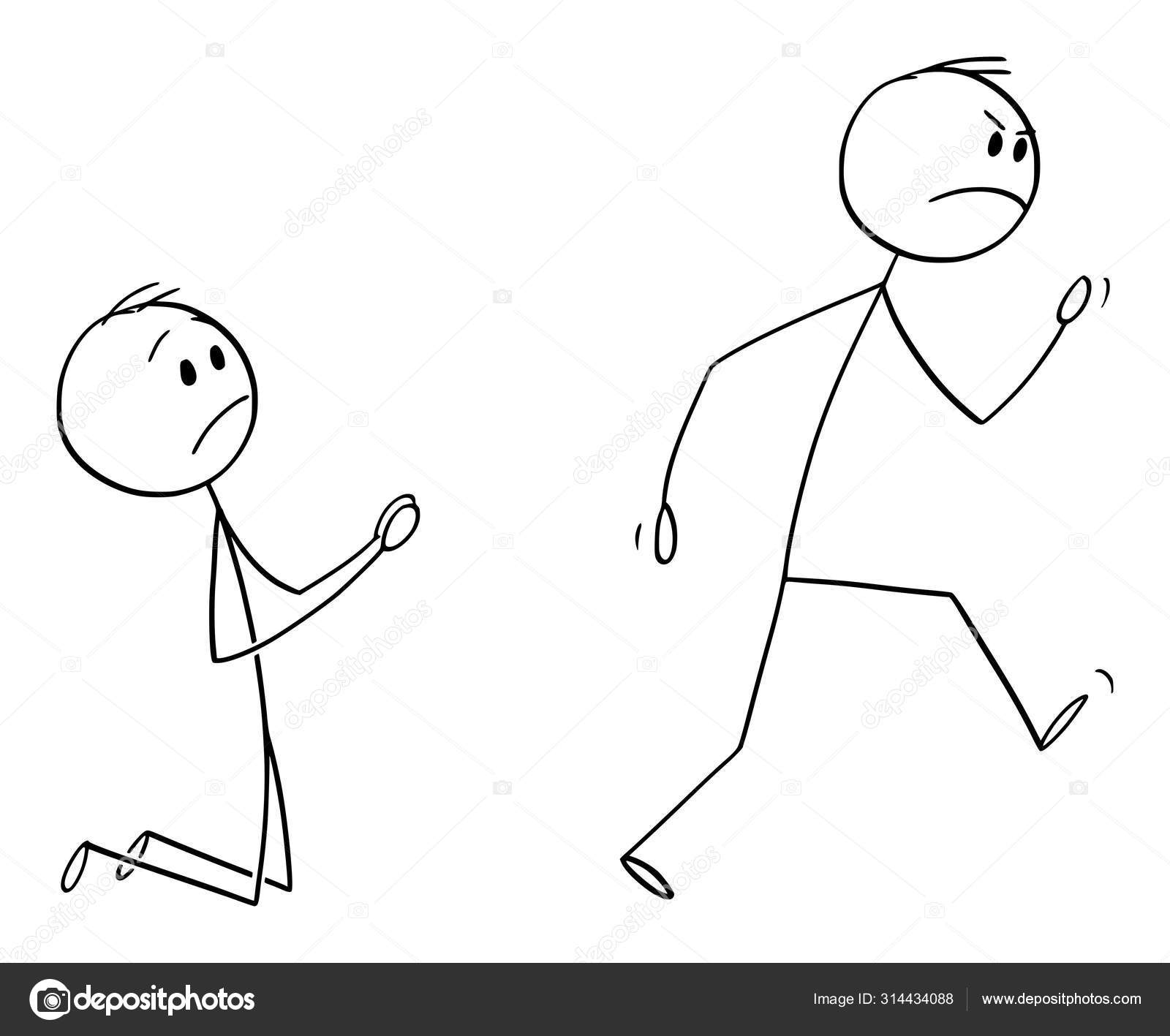 Stick Man Walking Away