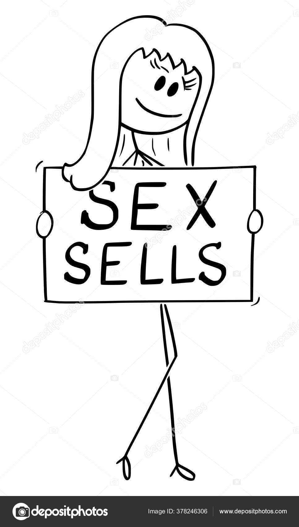 Vector Cartoon Illustration Of Beautiful Sexy Woman In Seductive Pose