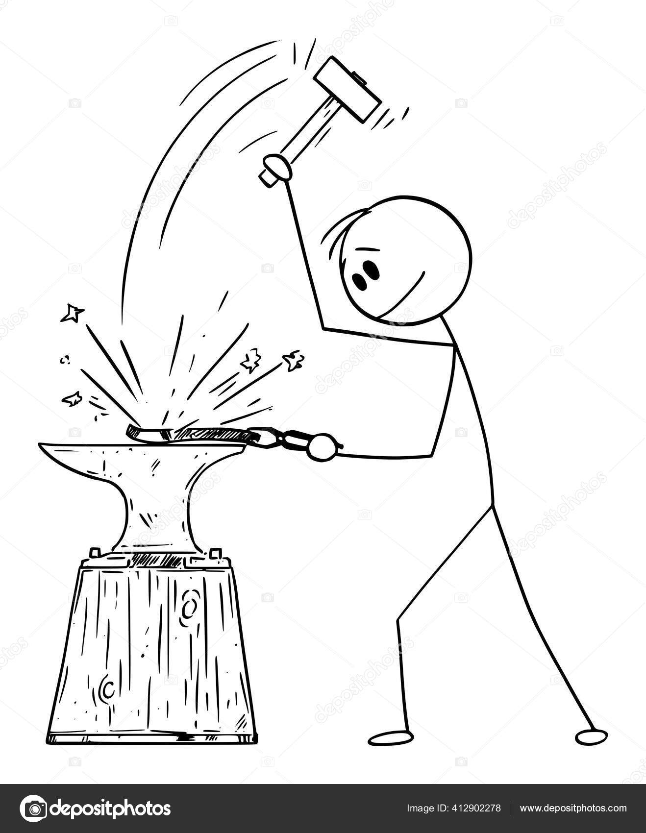 Blacksmith Hammer Drawing