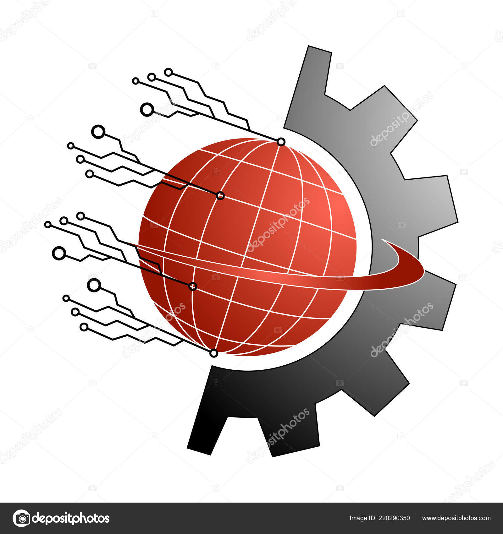 Logo Global Company Involved Electronic Mechanical Industry Vector ...