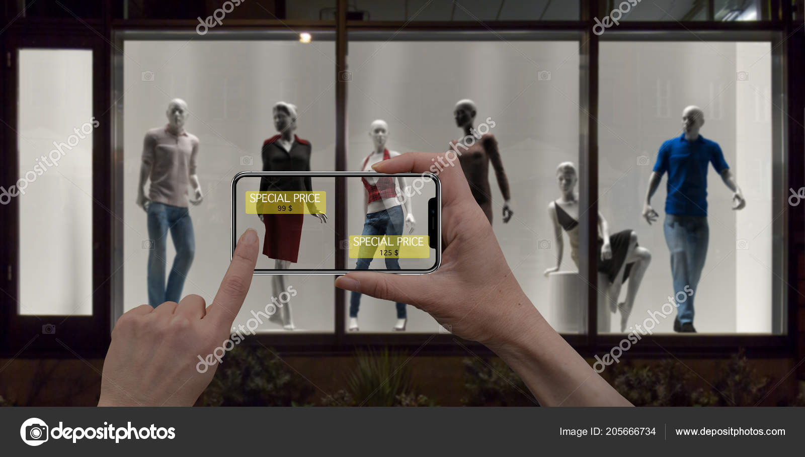 Augmented Reality Marketing Concept Hand Holding Digital Tablet Smart ...