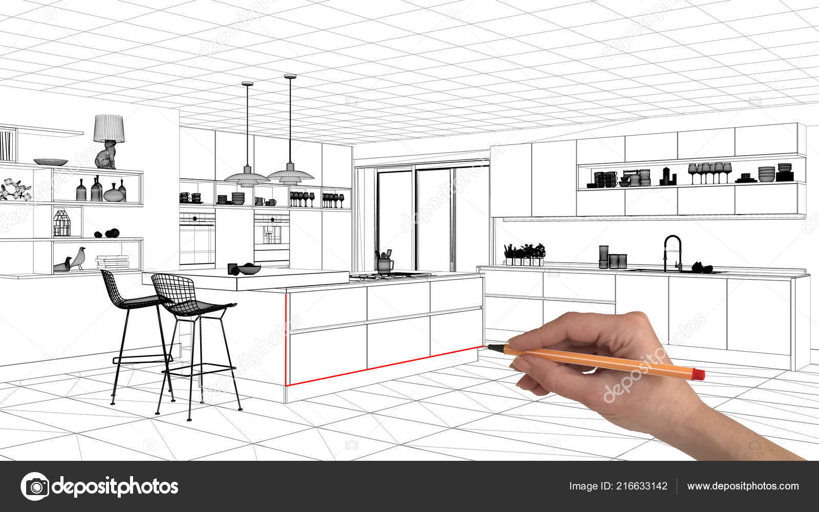 Interior Design Hand Drawings