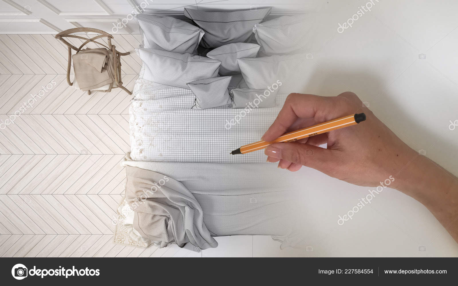 Architect Interior Designer Concept Hand Drawing Design Interior ...