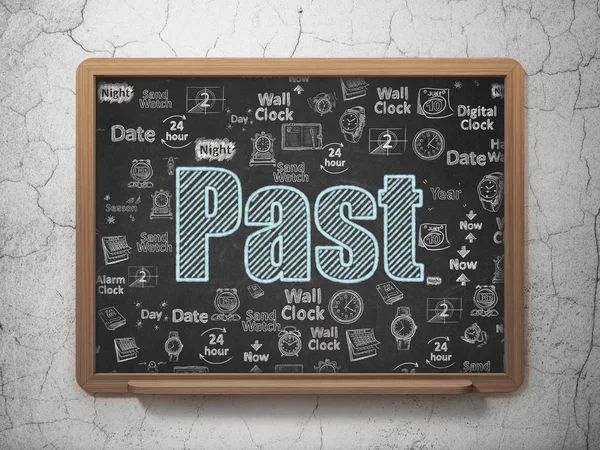 Timeline concept: Past on School board background - Stock Image ...