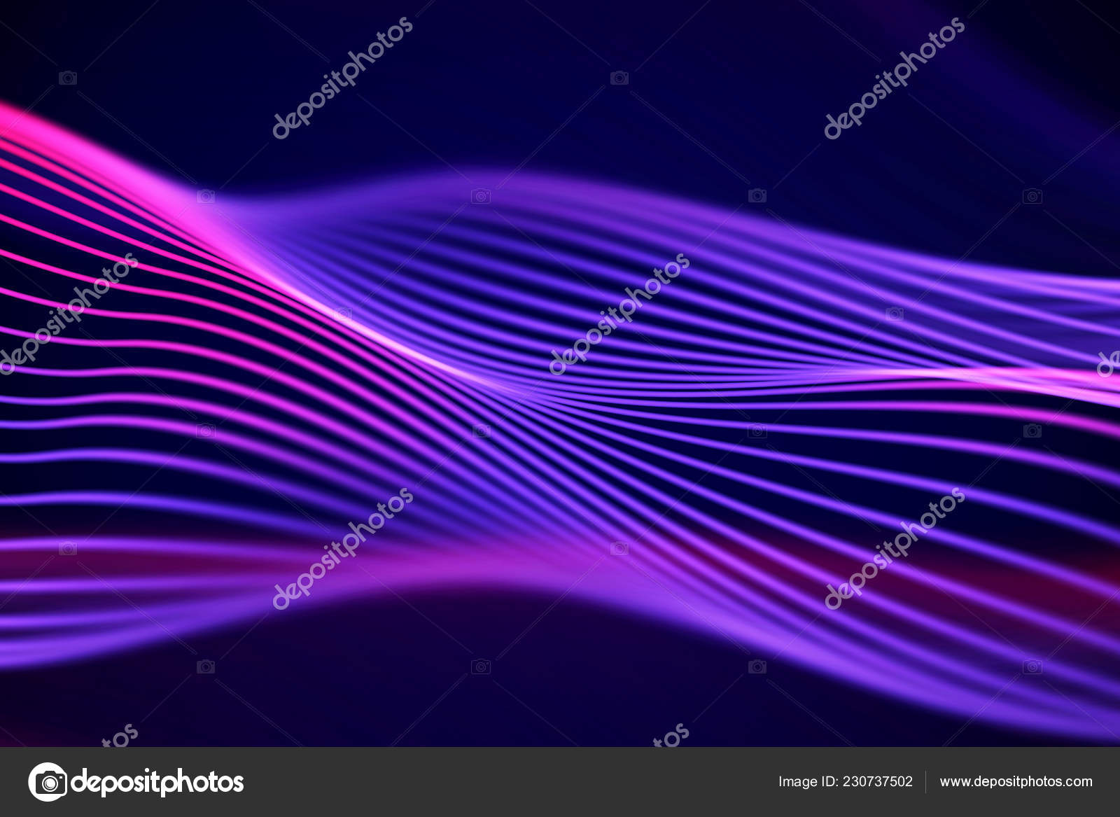 3D Sound waves, visual audio equalizer. Big data abstract visualization ...