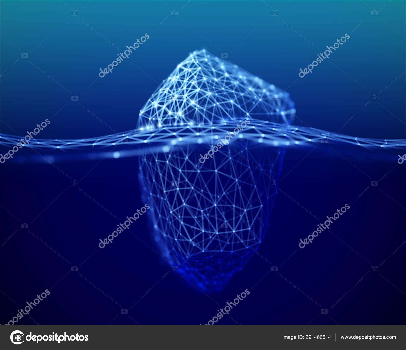 The metaphor of Big Data, an iceberg in the deep sea. Stock Vector by ...