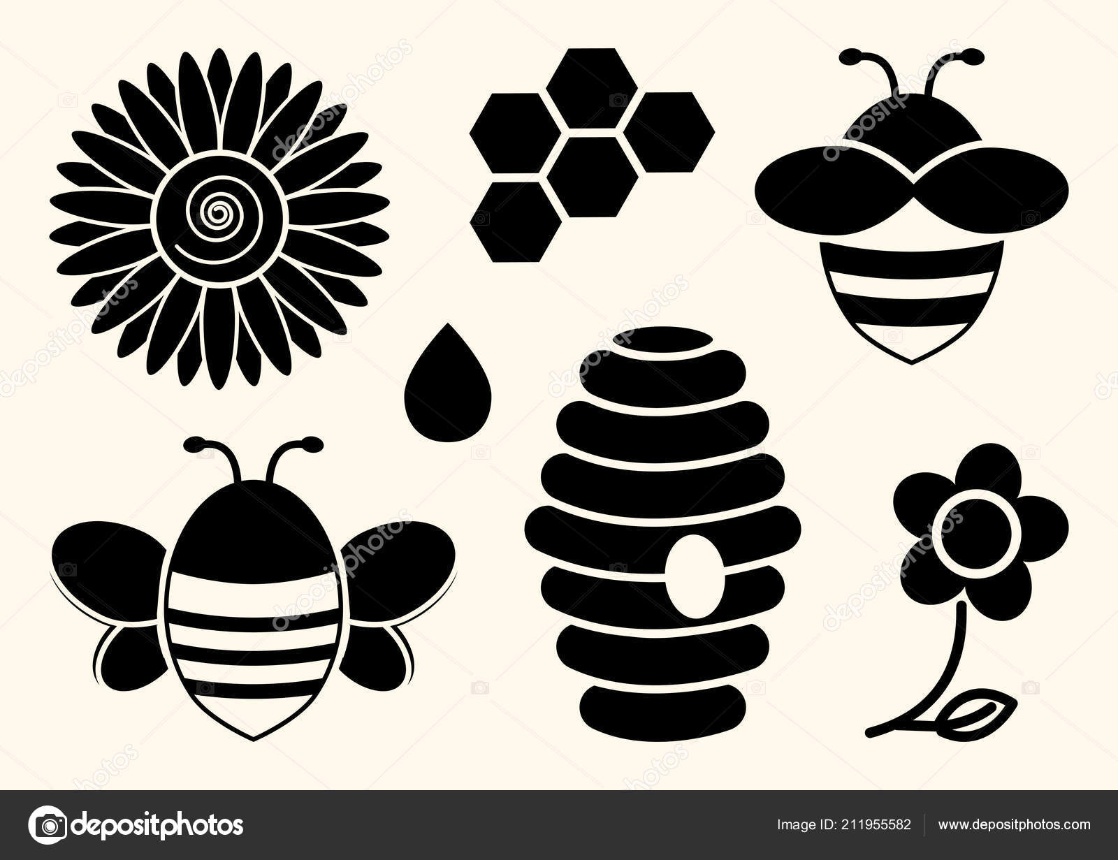 Juego de abejas. ¿Cariño? Abejas, girasol, manzanilla, colmena, panal ...