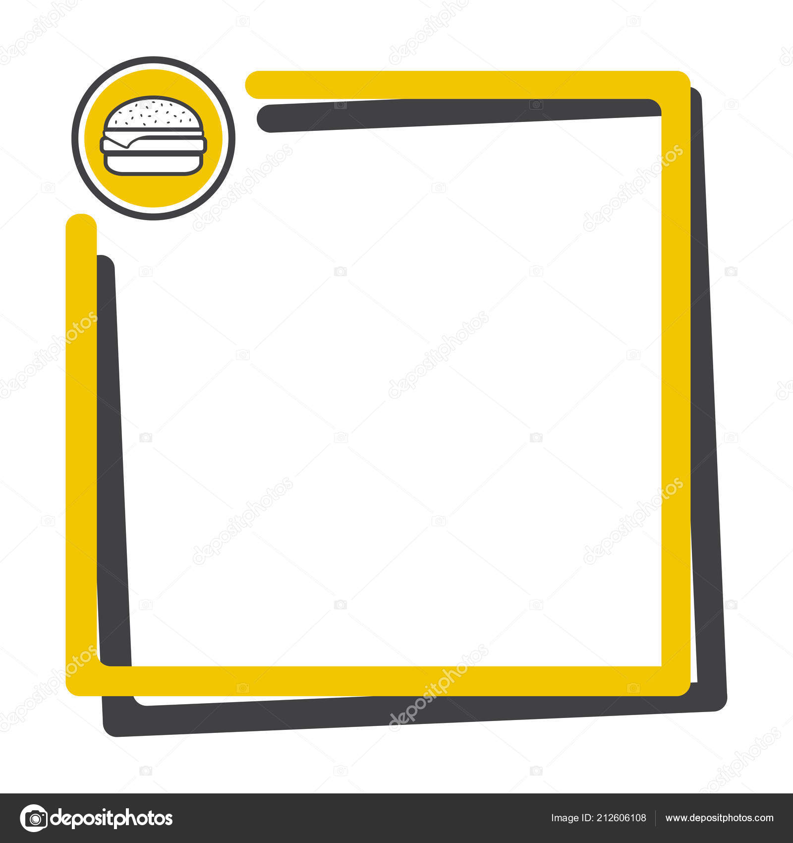 Text Box Button Cheeseburger Fast Food Icon Yellow Dark Gray Stock ...