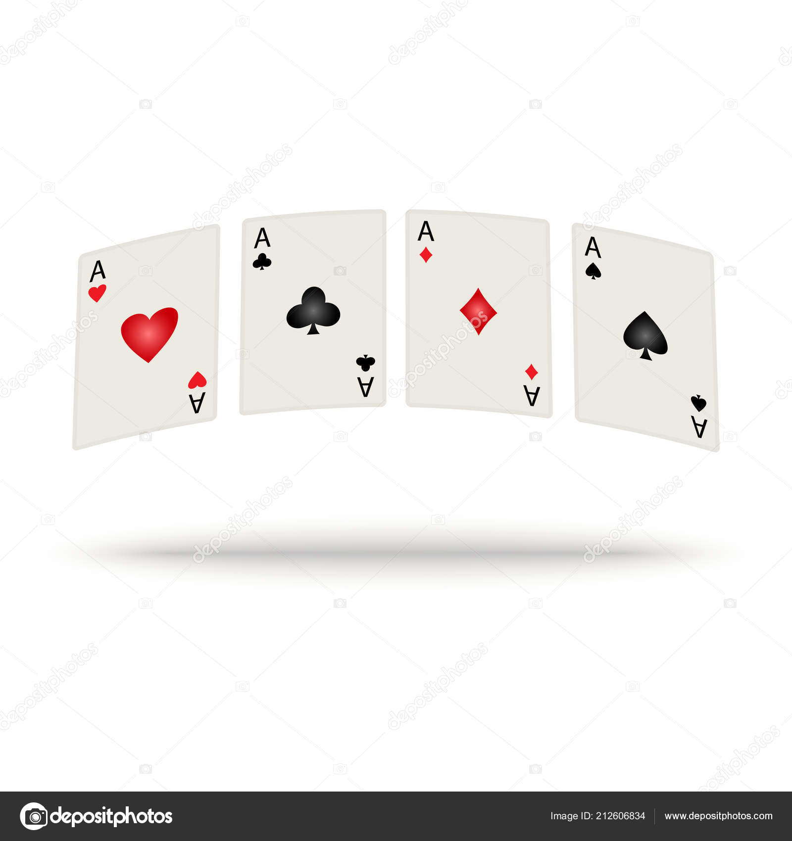 Colored Playing Cards Shadow Vector Illustration Stock Vector Image by ...