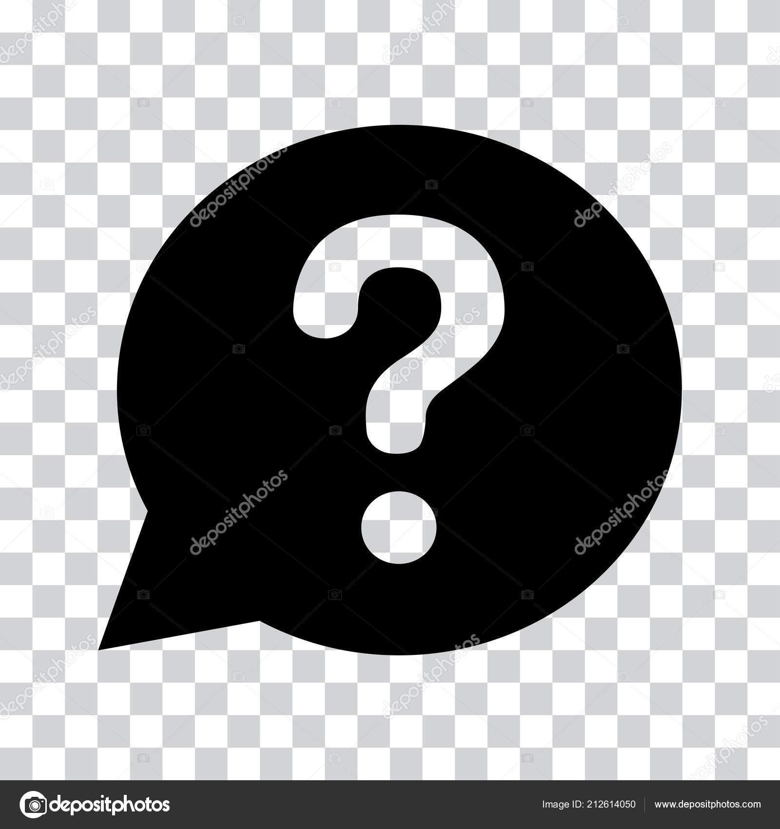 Point D'interrogation Ballon Noir Icône D'aide Sur Fond Transparent ...