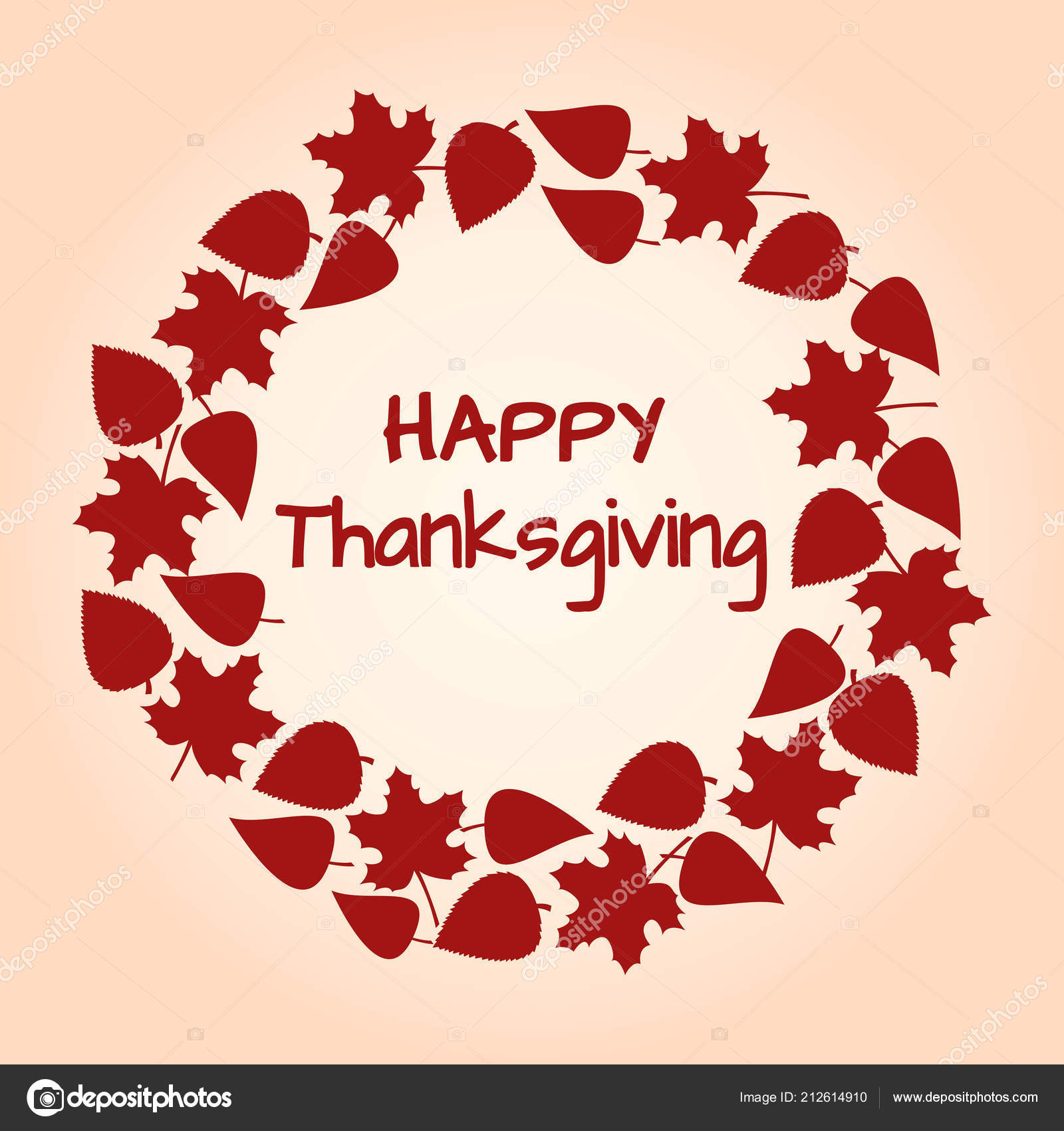 Red Frame Background Autumn Leaves Thanksgiving Vector Illustration ...