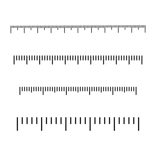 Set Black Rulers White Scale Numbers Vector Illustration Stock Vector ...