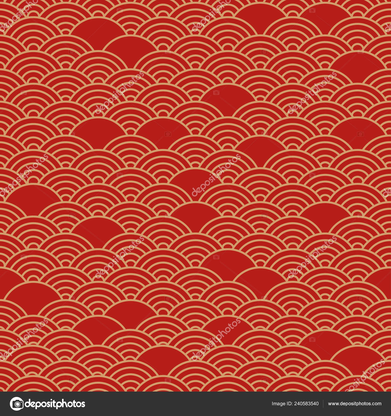Red Chinese Seamless Pattern Oriental Background Vector Illustration ...