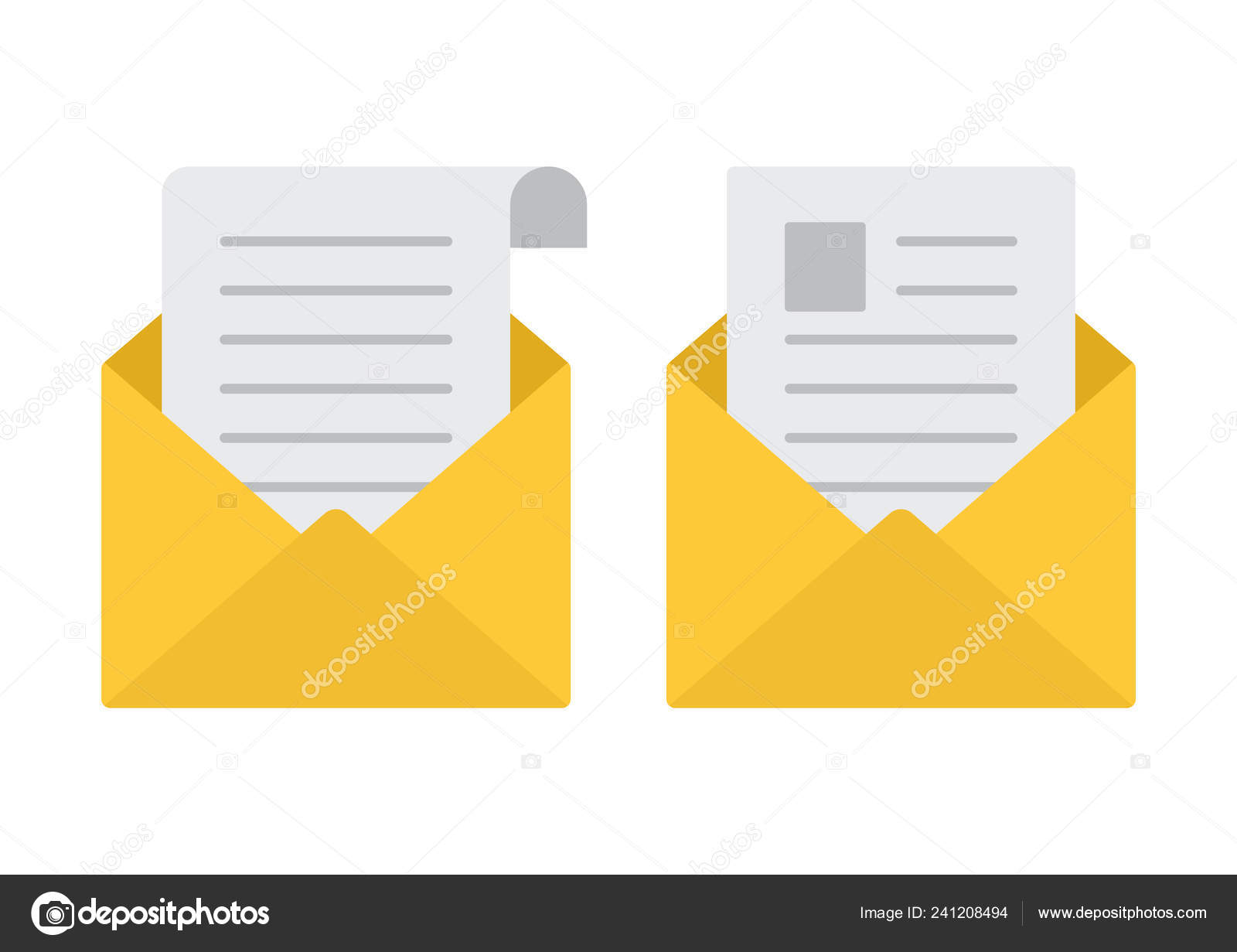 Image vectorielle Ouvrez Les Enveloppes Icônes Mail Lisez Message ...