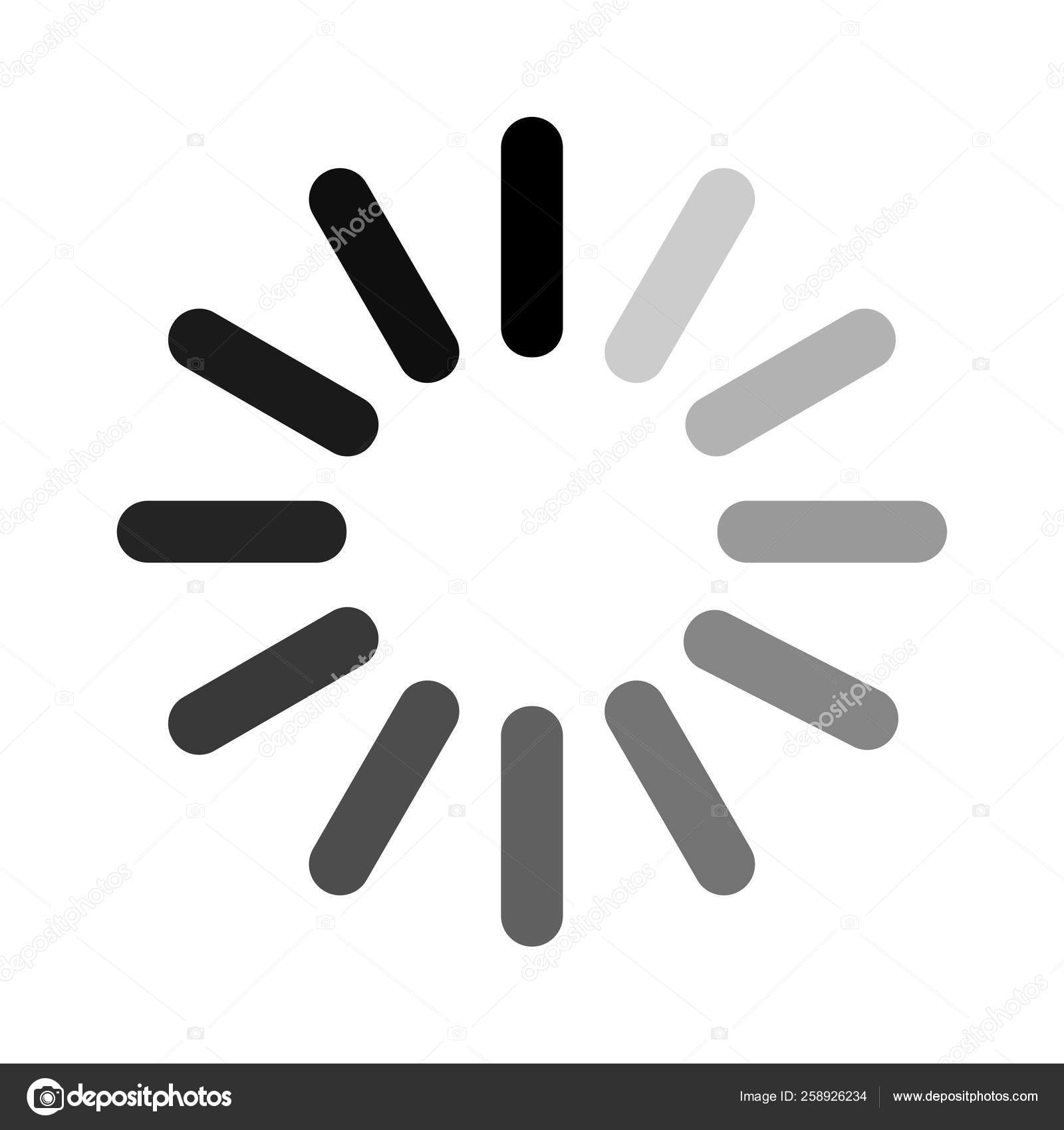 Signo de carga circular, símbolo de espera, icono negro, aislado sobre ... Signo de carga circular, símbolo de espera, icono negro, aislado sobre ...