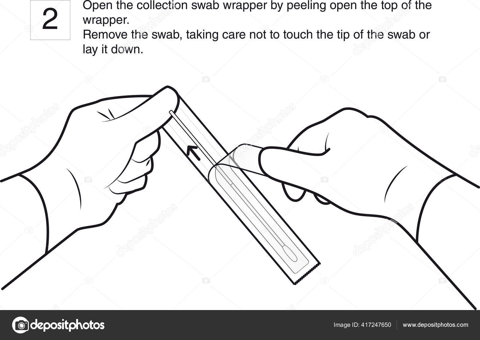 Open Collection Swab Wrapper Peeling Open Top Wrapper Remove Swab Stock ...